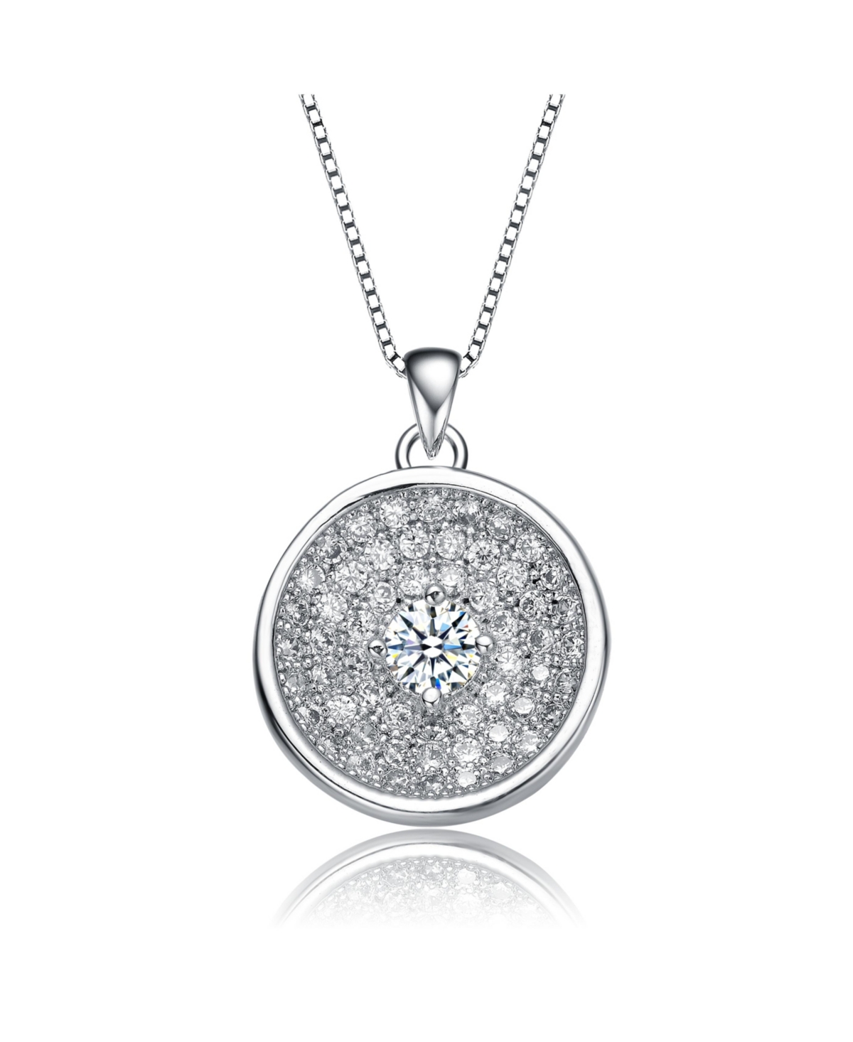 Click here for Classy Rhodium Plated Round Cz Pendant Necklace -... prices
