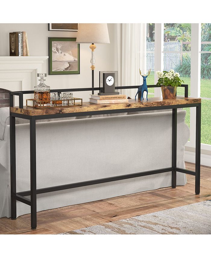 Tribesigns 70.9 inch Extra Long Sofa Table Rustic Industrial Console ...