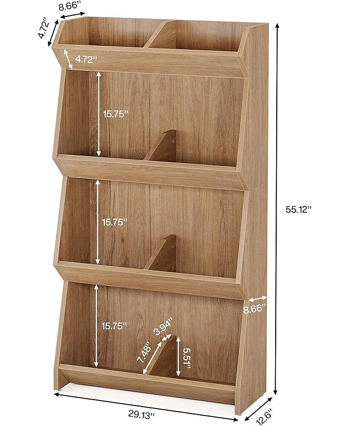 Tribesigns 55 Inch Bookcase Set of 2, Modern Bookshelf with 4 Tier ...