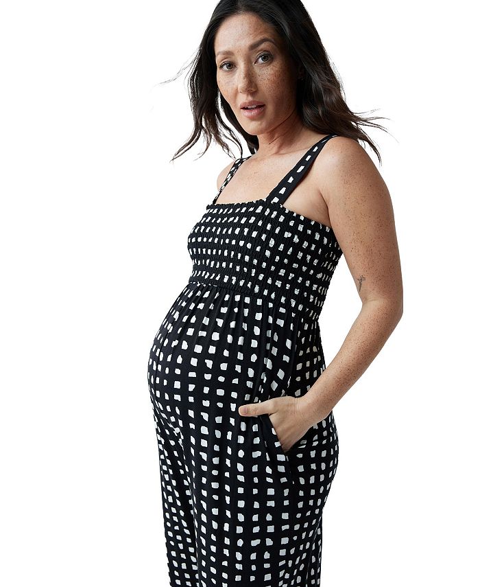 Ingrid + Isabel Maternity Smocked Bodice Jumpsuit - Macy's