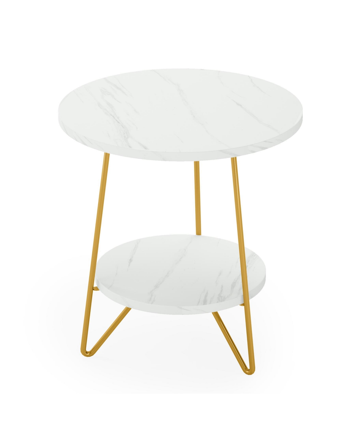 Click here for Tribesigns Faux Marble End Table  2 Tier Round Sid... prices
