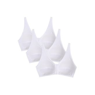 Comfort Choice Women's 3-Pack Front-Close Cotton Wireless Bra - Macy's