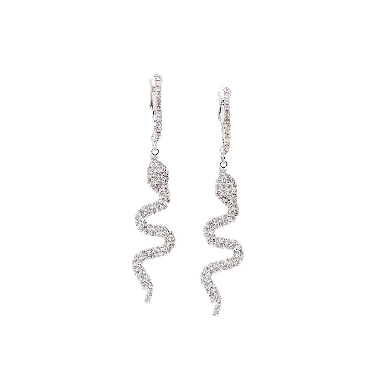 Click here for Sohi Womens Snake Bling Drop Earrings - Silver prices