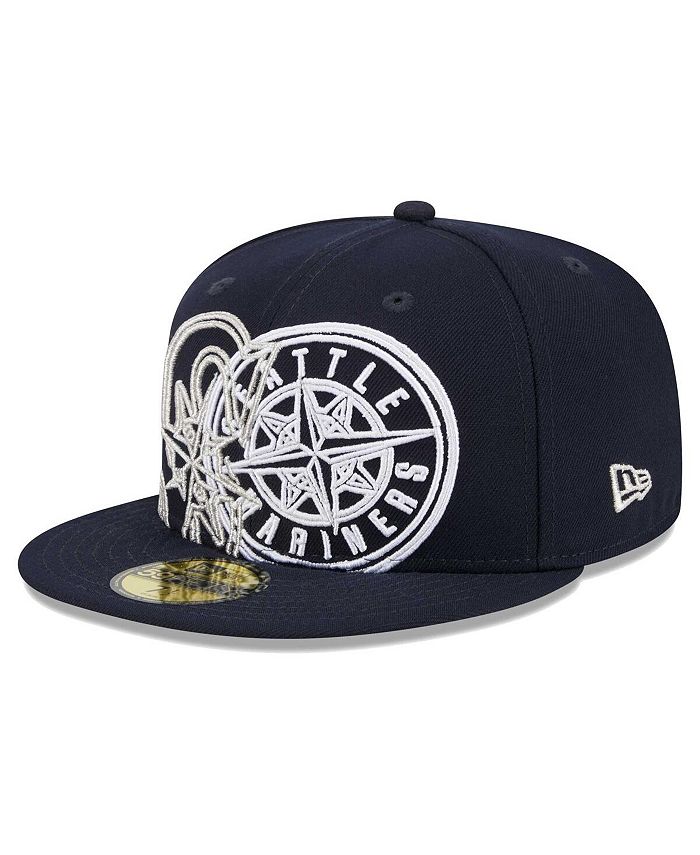 New Era Men's Navy Seattle Mariners Game Day Overlap 59FIFTY Fitted Hat ...