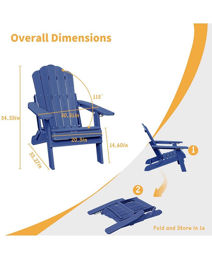 Mondawe Adjustable Adirondack Chair with Cup Holder, All Weather Chair ...