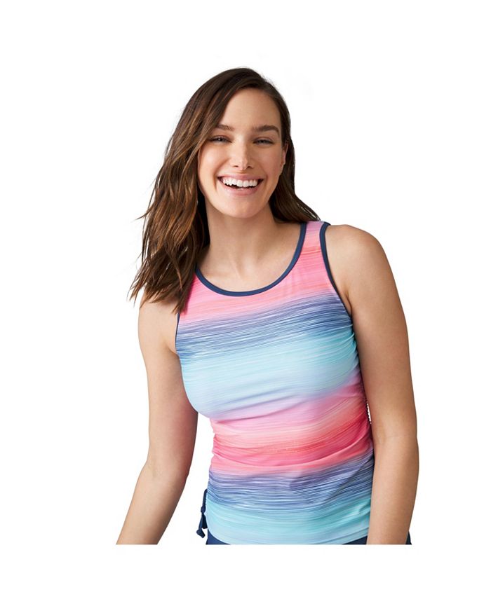 Free Country Women's Full Side Shirring Tankini Top - Macy's
