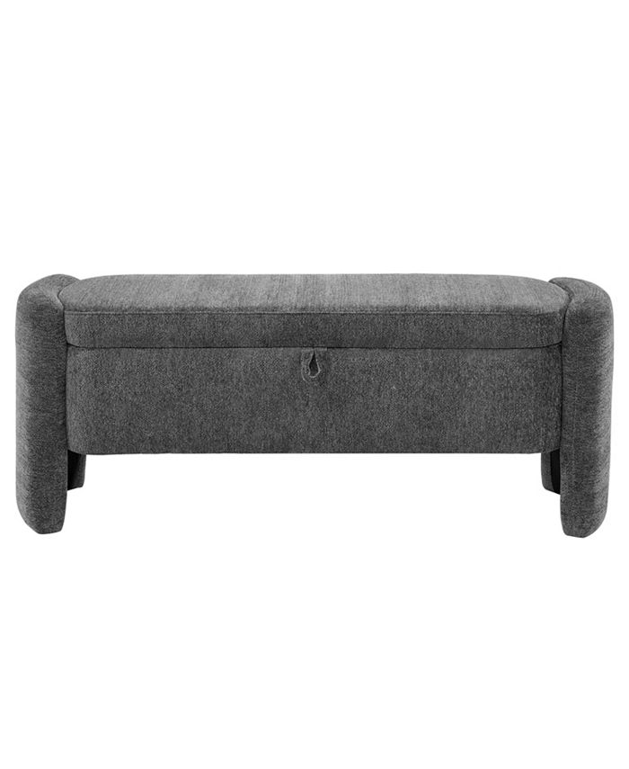Simplie Fun Grey Ottoman Storage Bench for Living Room, Bedroom ...