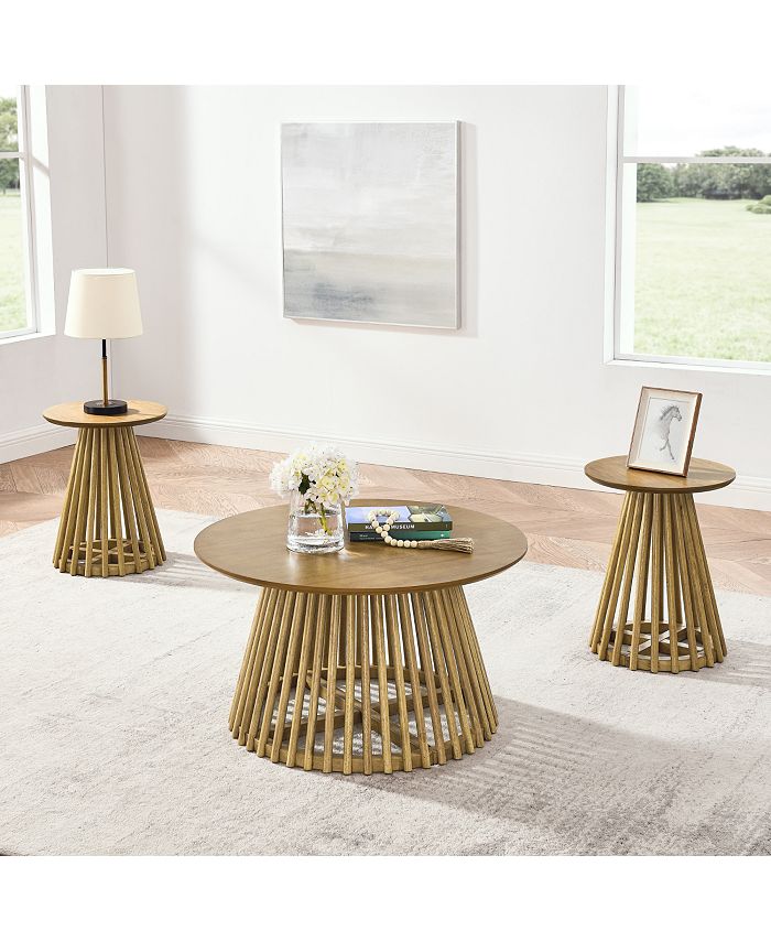 Simplie Fun Versatile Minimalist Coffee Table, Modern Solid Wood Nordic ...