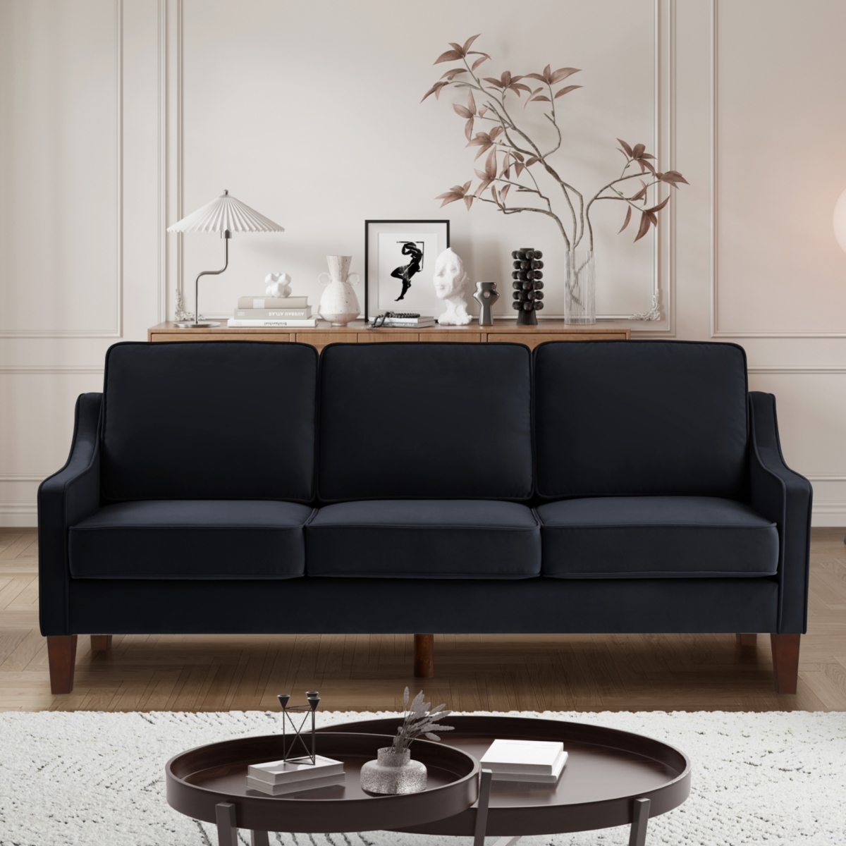 Click here for Streamdale Furniture Modern Velvet 3-Seat Sofa wit... prices