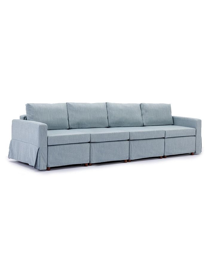 Simplie Fun Light Blue Modular Sectional Sofa with Ottoman - Macy's