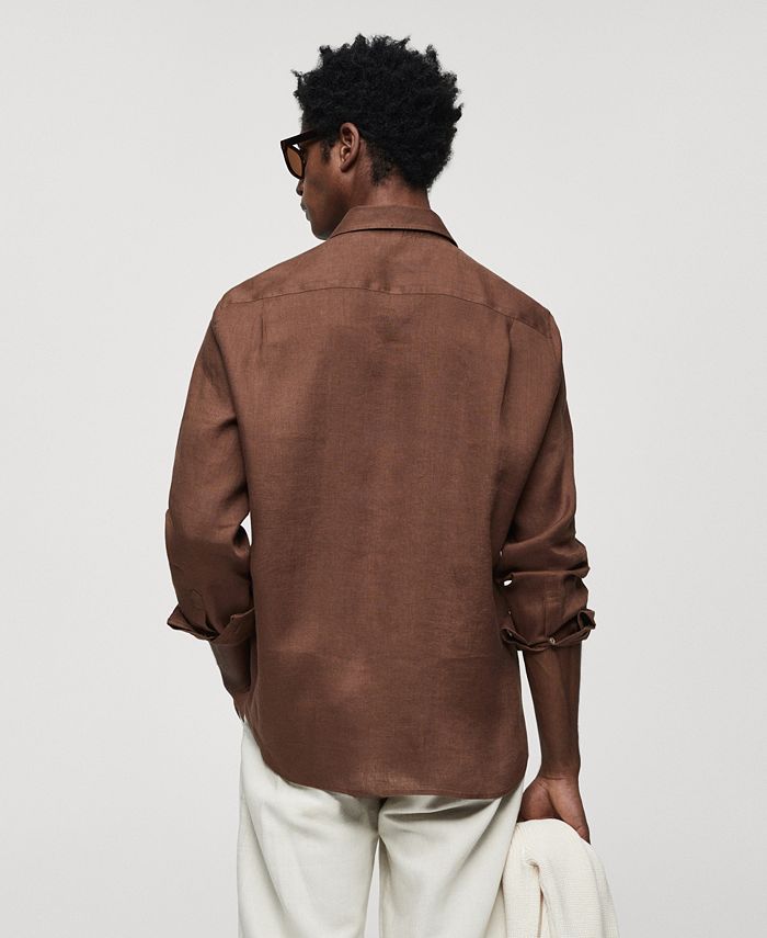 MANGO Men's 100% Linen Slim-Fit Shirt - Macy's