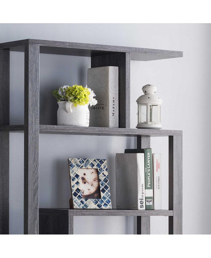 Simplie Fun Bookcase Distressed Grey - Macy's