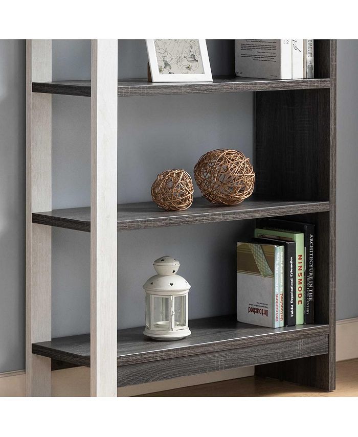 Simplie Fun Bookcase White Oak Distressed Grey - Macy's
