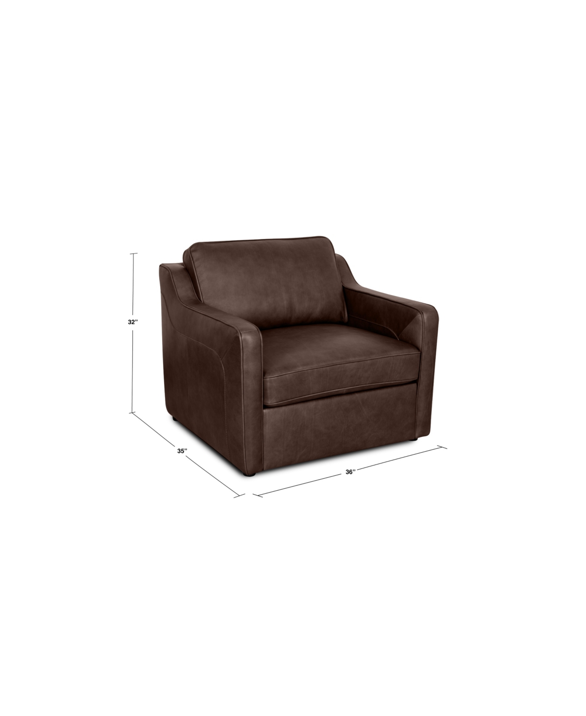 Rutherford Home Bari 36" Leather Swivel Chair In Iron | ModeSens