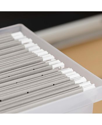 IRIS USA Medium Portable Desktop File Box with Open Lid, 6 Pack, Side ...