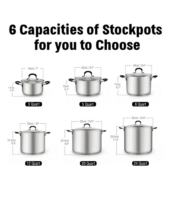 Cook N Home Stockpot Sauce Pot Casserole Pan Saucier Induction Pot With ...