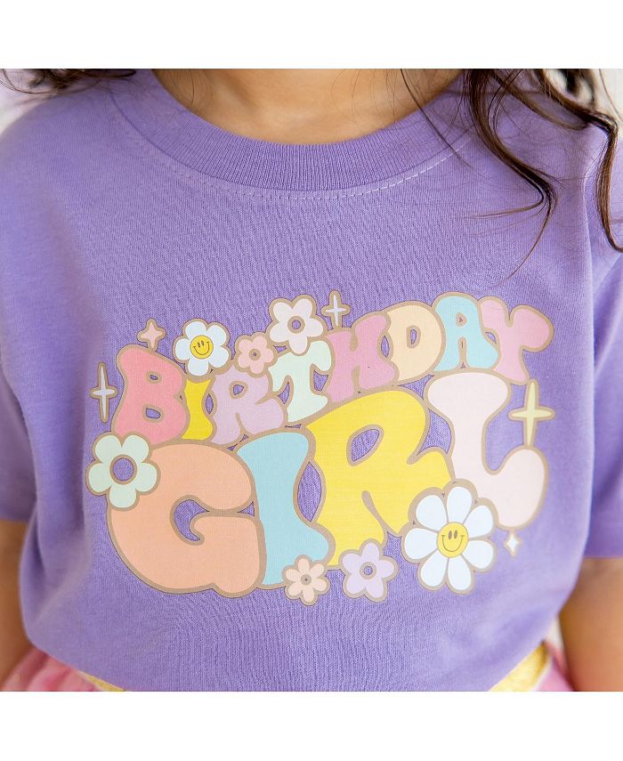 Sweet Wink Toddler Girls Groovy Birthday Short Sleeve T-Shirt - Macy's