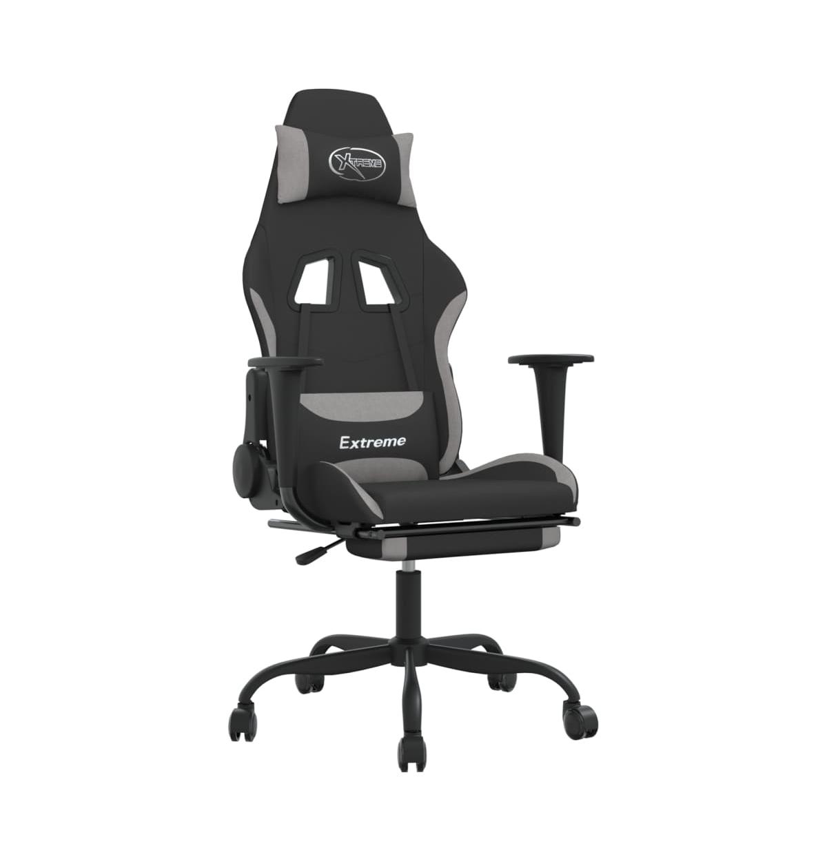 Click here for vidaXL Gaming Chair with Footrest Black and Light... prices