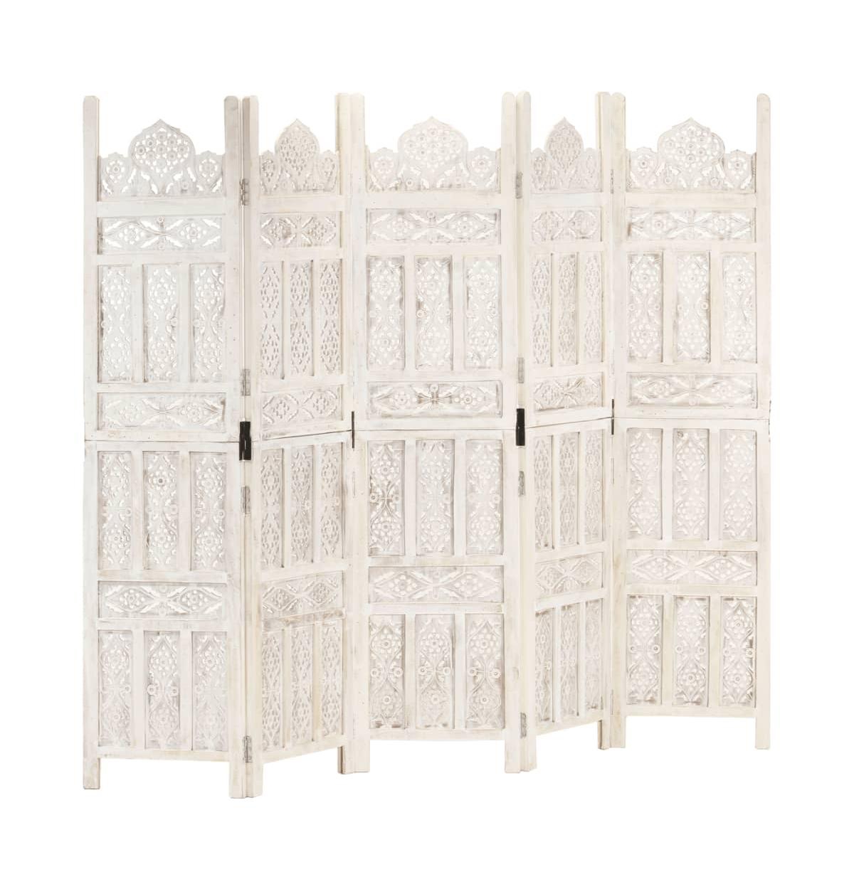 Click here for Hand carved 5-Panel Room Divider White 78.7"x... prices