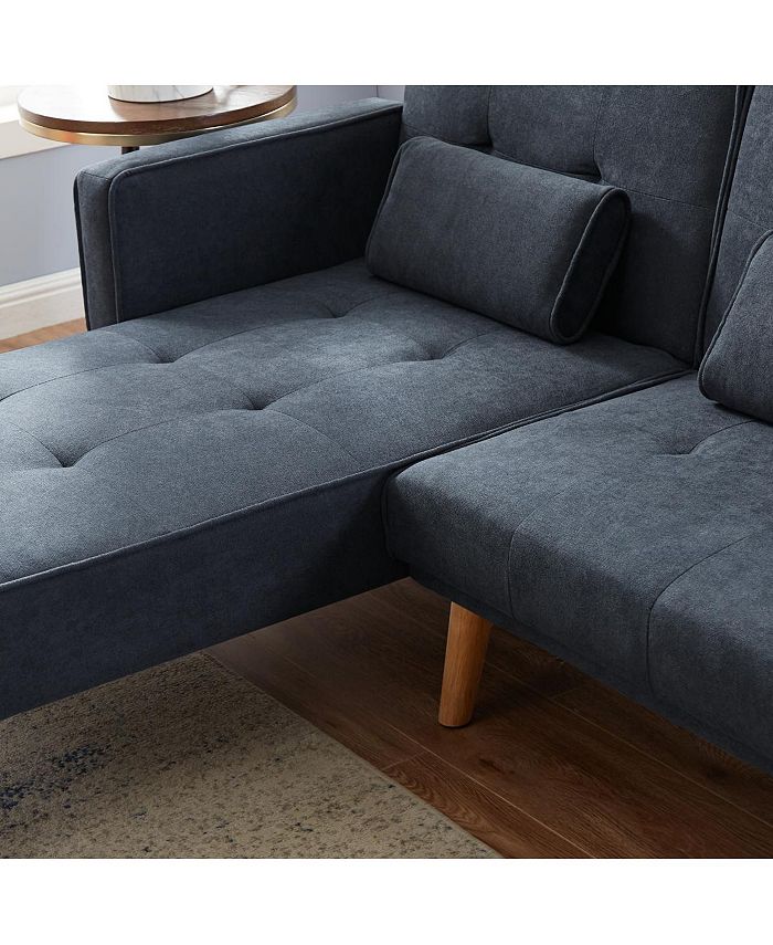 Simplie Fun Convertible Sectional Sofa Sleeper, Left Facing L-Shaped ...