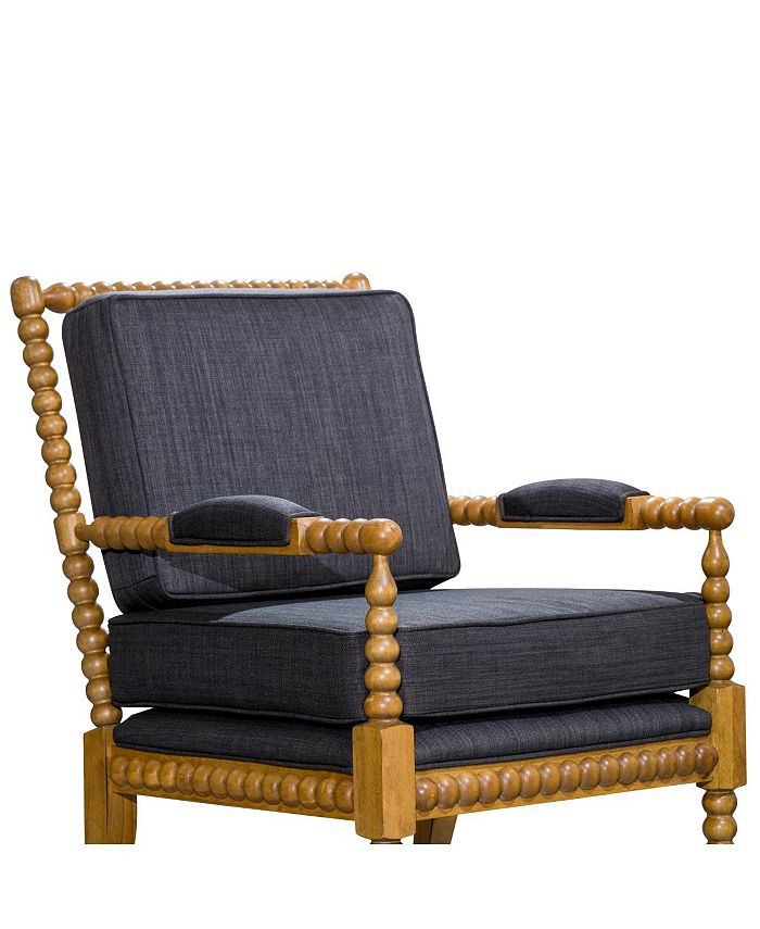 Simplie Fun Spindle Chair, Weathered Oak, Charcoal - Macy's