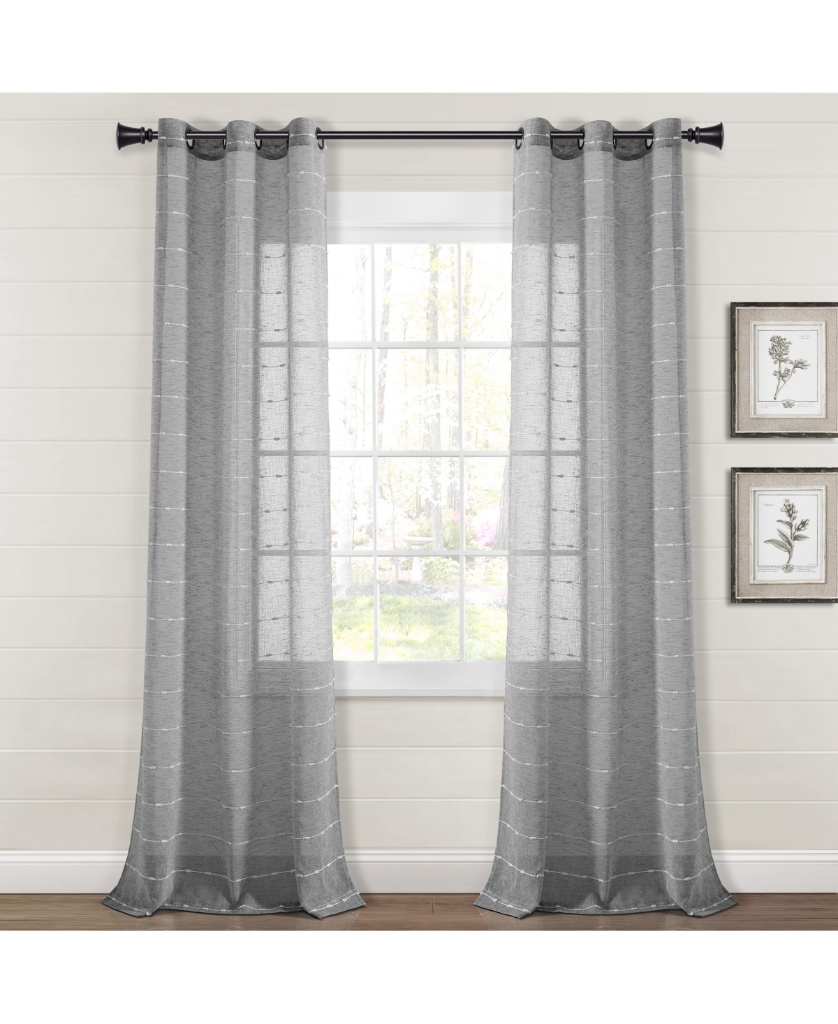 Click here for Lush Decor Farmhouse Textured Grommet Sheer Window... prices