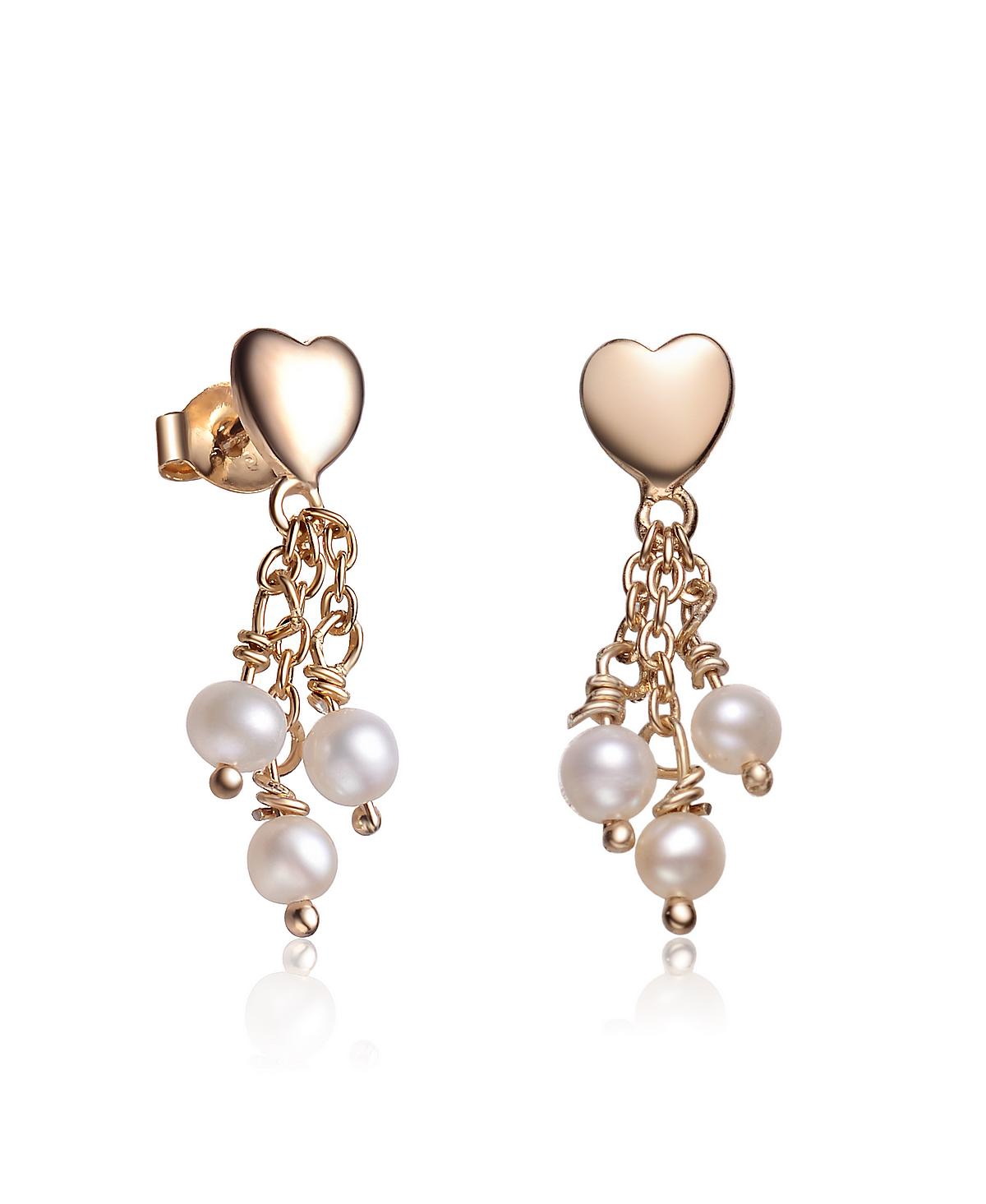 Click here for GiGiGirl Sterling Silver Heart Shape Pearl Drop Ea... prices