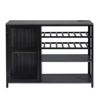 Simplie Fun Gray and Silver Bar Cabinet with UAB Socket - Macy's