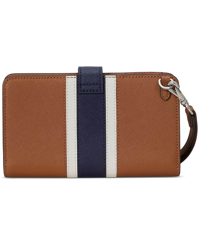 Lauren Ralph Lauren Crosshatch Leather Slim Wallet - Macy's
