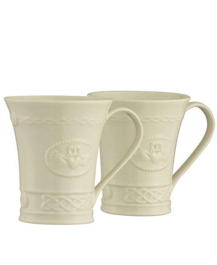 Belleek Pottery Claddagh Mugs, Set of 2 - Macy's