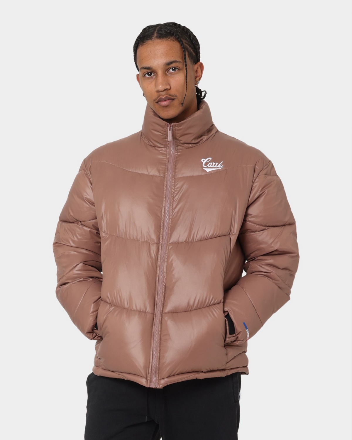 Click here for Carre Mens Wave Puffer Jacket - Brown prices