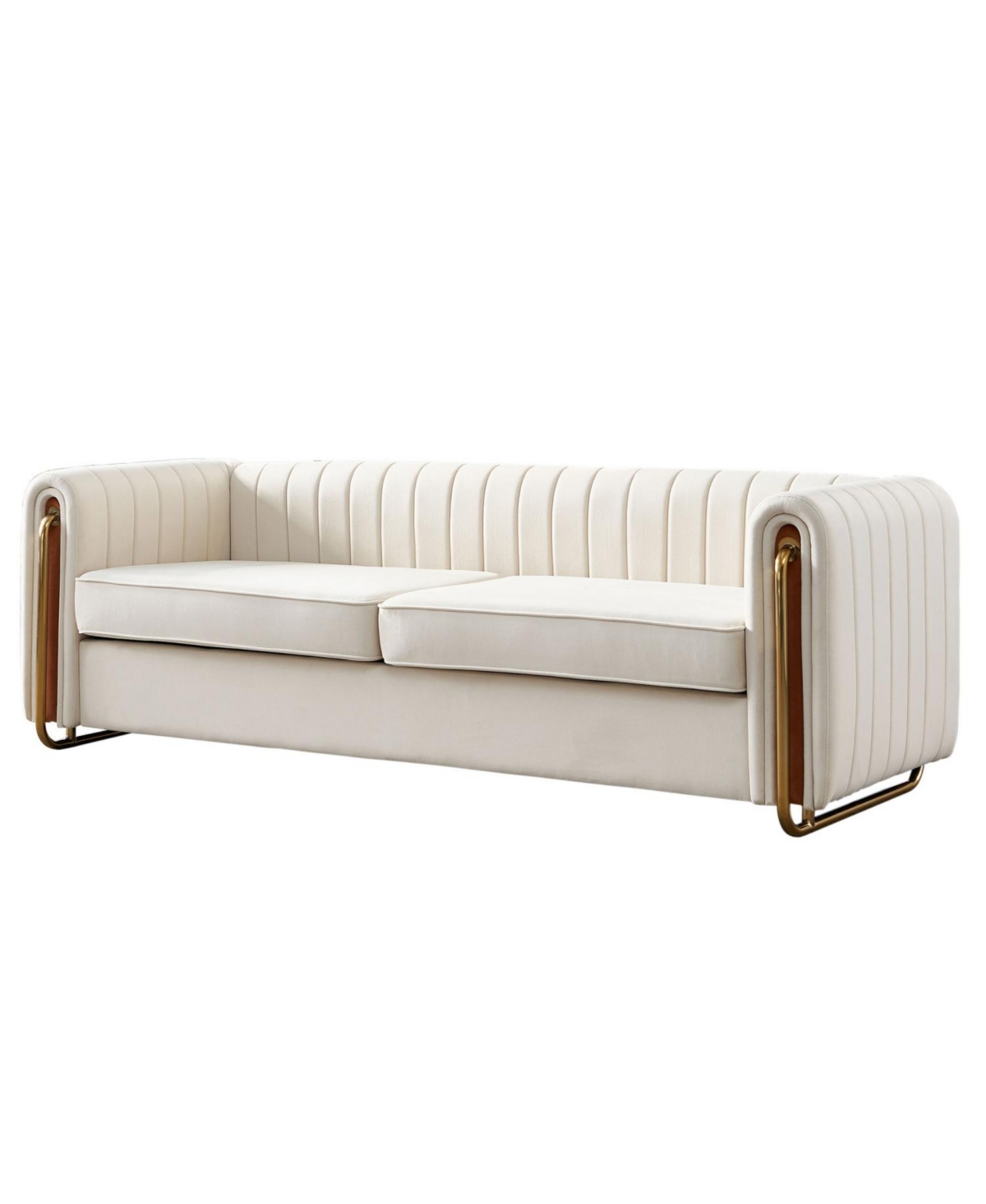 Click here for Streamdale Furniture Modern Velvet Sofa - Beige prices