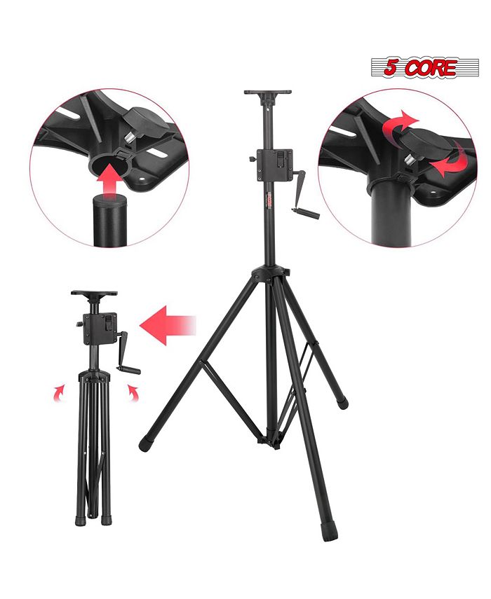 5 Core Speaker Stand Tripod Crank Up Height Adjustable Tall Heavy Duty ...
