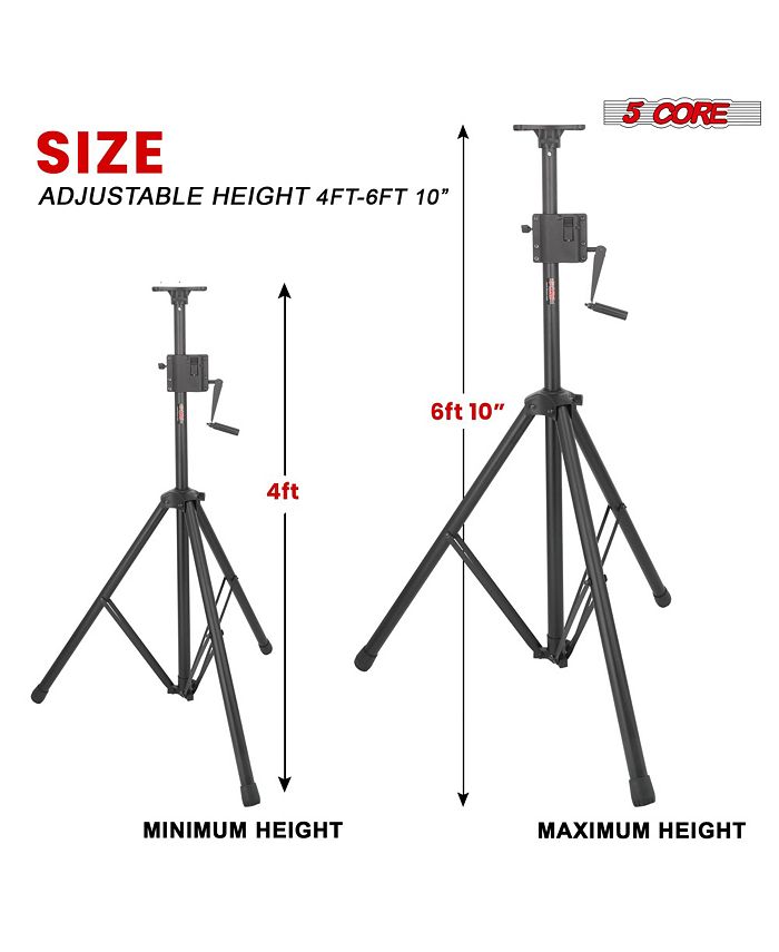 5 Core Speaker Stand Tripod Crank Up Height Adjustable Tall Heavy Duty DJ Light Floor Stands ...