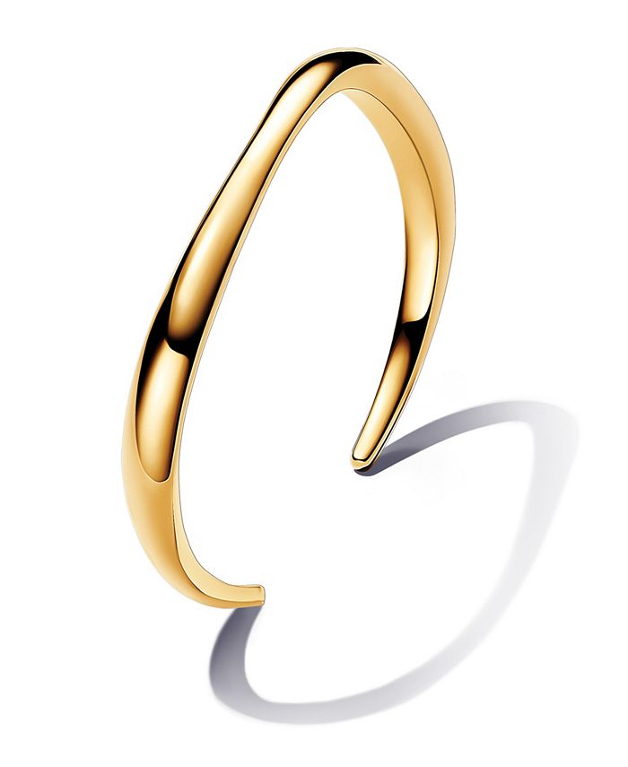 Pandora 14k gold-plated Shaped Open Bangle in 14k Gold-plated - Macy's