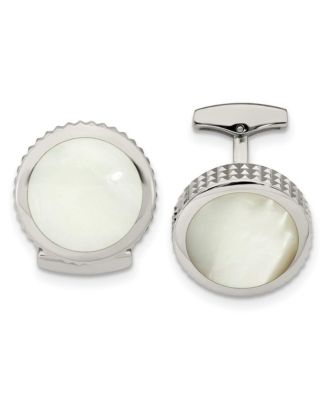 Chisel Stainless Steel Polished Studded Round Cufflinks - Macy's