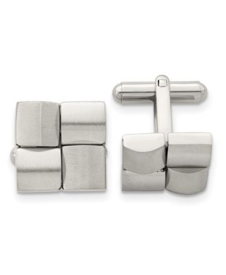 Chisel Stainless Steel Brushed Cufflinks - Macy's