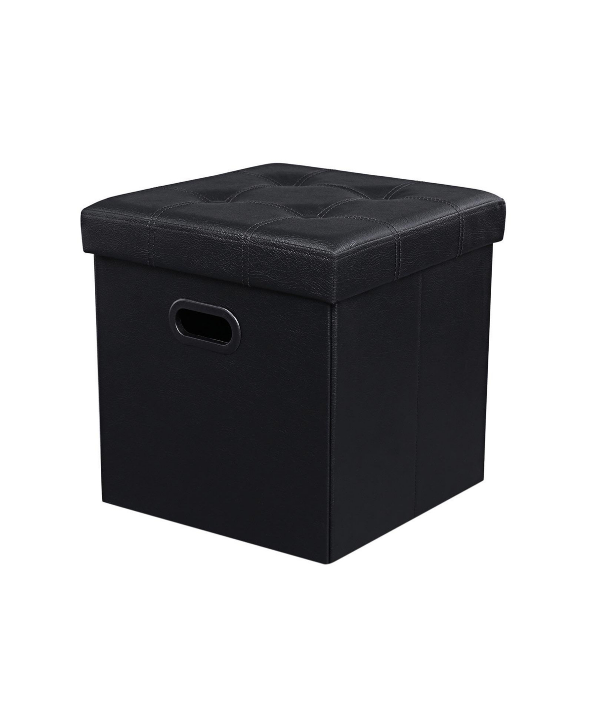 Click here for Slickblue Faux Leather Storage Ottoman - Black prices