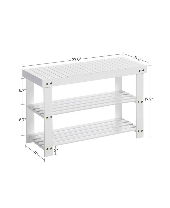 Slickblue White 3-tier Wicker Shoe Storage Rack - Macy's