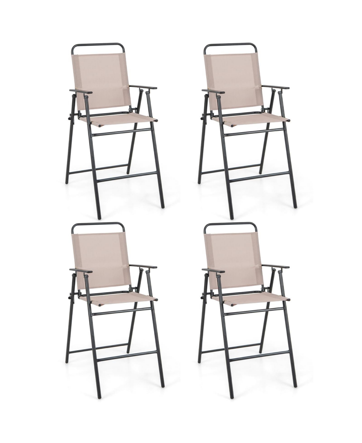 Click here for Sugift Patio Folding Bar Stool Set of 4 with Metal... prices