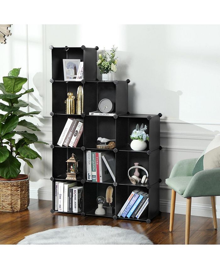 Slickblue 12-cube Storage Organizer, Interlocking Plastic Cubes With ...