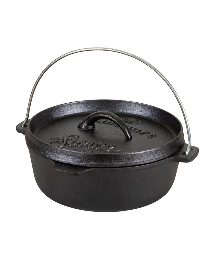 Stansport Cast Pre-Seasoned Iron Dutch Oven - 4 QT - Flat Bottom - Macy's