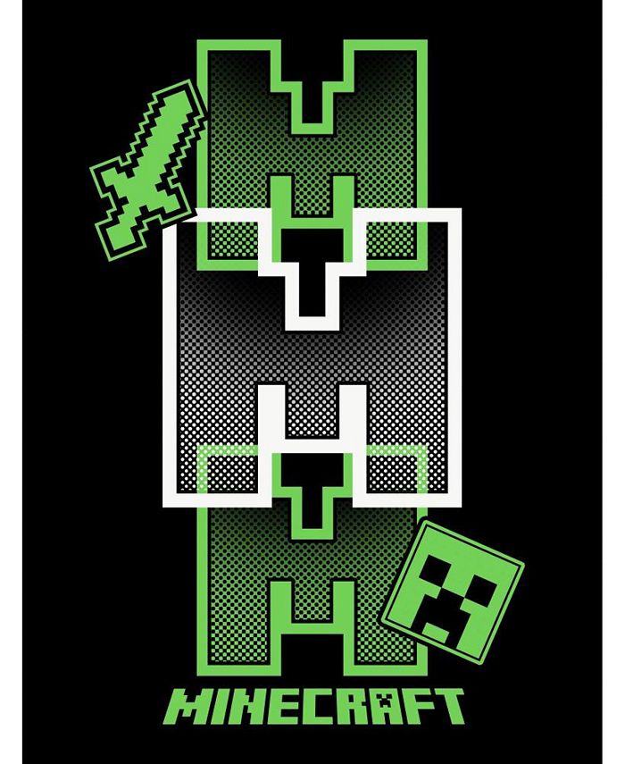 Minecraft Boys Icon Repeated Black Long Sleeve Shirt - Macy's