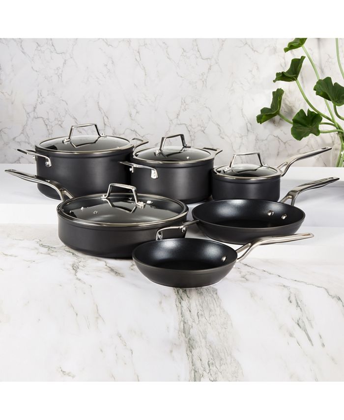 BergHOFF Essentials Non-stick Hard Anodized 8" Stockpot 3.3qt. With Glass Lid, Black - Macy's