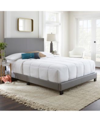 Florence Leatherette Upholstered Platform Bed Frame with Adjustable ...