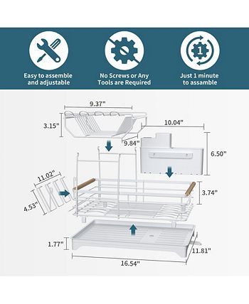 Mega Casa Double-layer Bamboo Dish Rack For Home Kitchen - Macy's