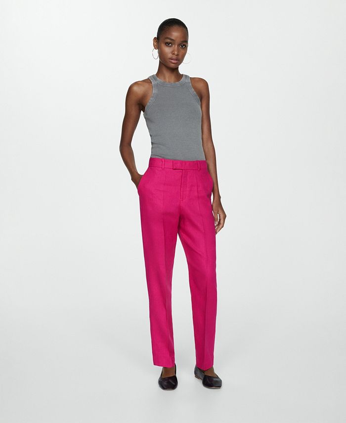 MANGO Women's 100% Linen Suit Trousers - Macy's