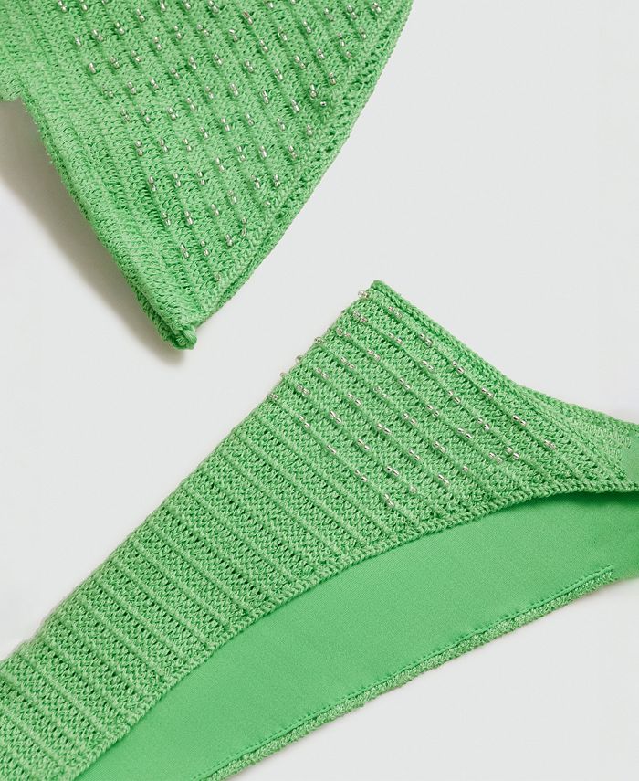 MANGO Women's Beaded Texture Bikini Top - Macy's