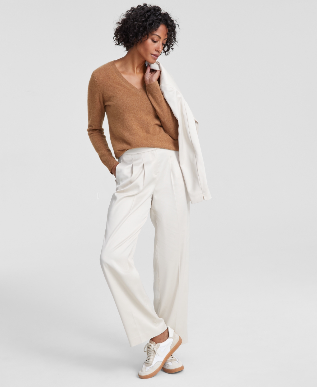 Click here for Charter Club 100 Cashmere Petite V-Neck Long-Sleev... prices