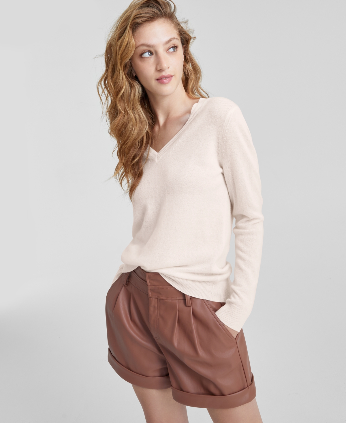 Click here for Charter Club 100 Cashmere Petite V-Neck Long-Sleev... prices